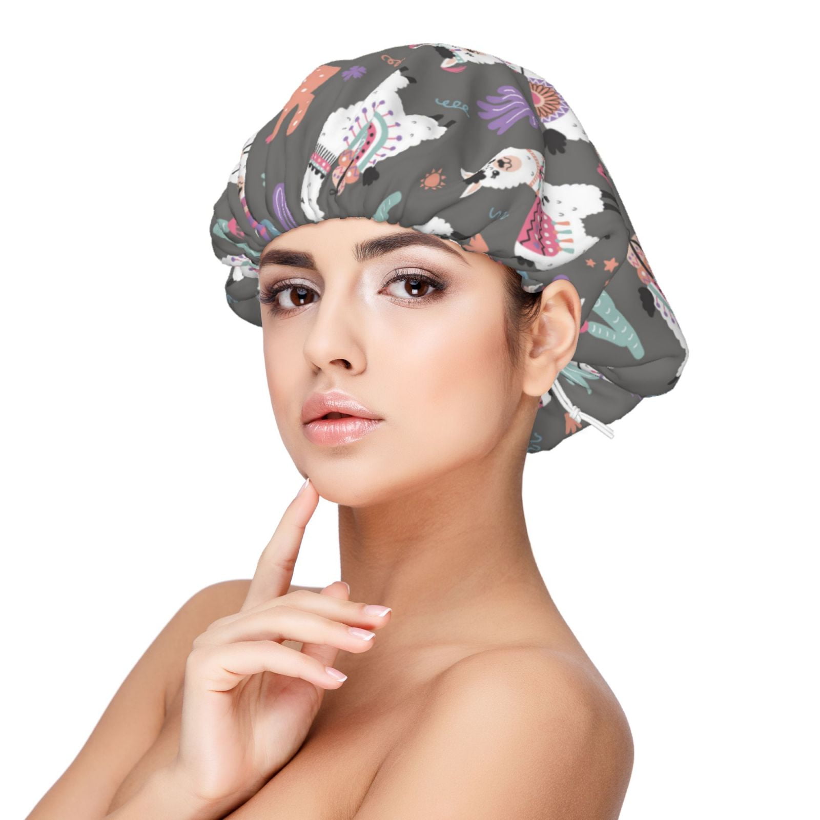 Cartoon Funny Cute Alpaca Silk Bonnet for Sleeping Women Men ...