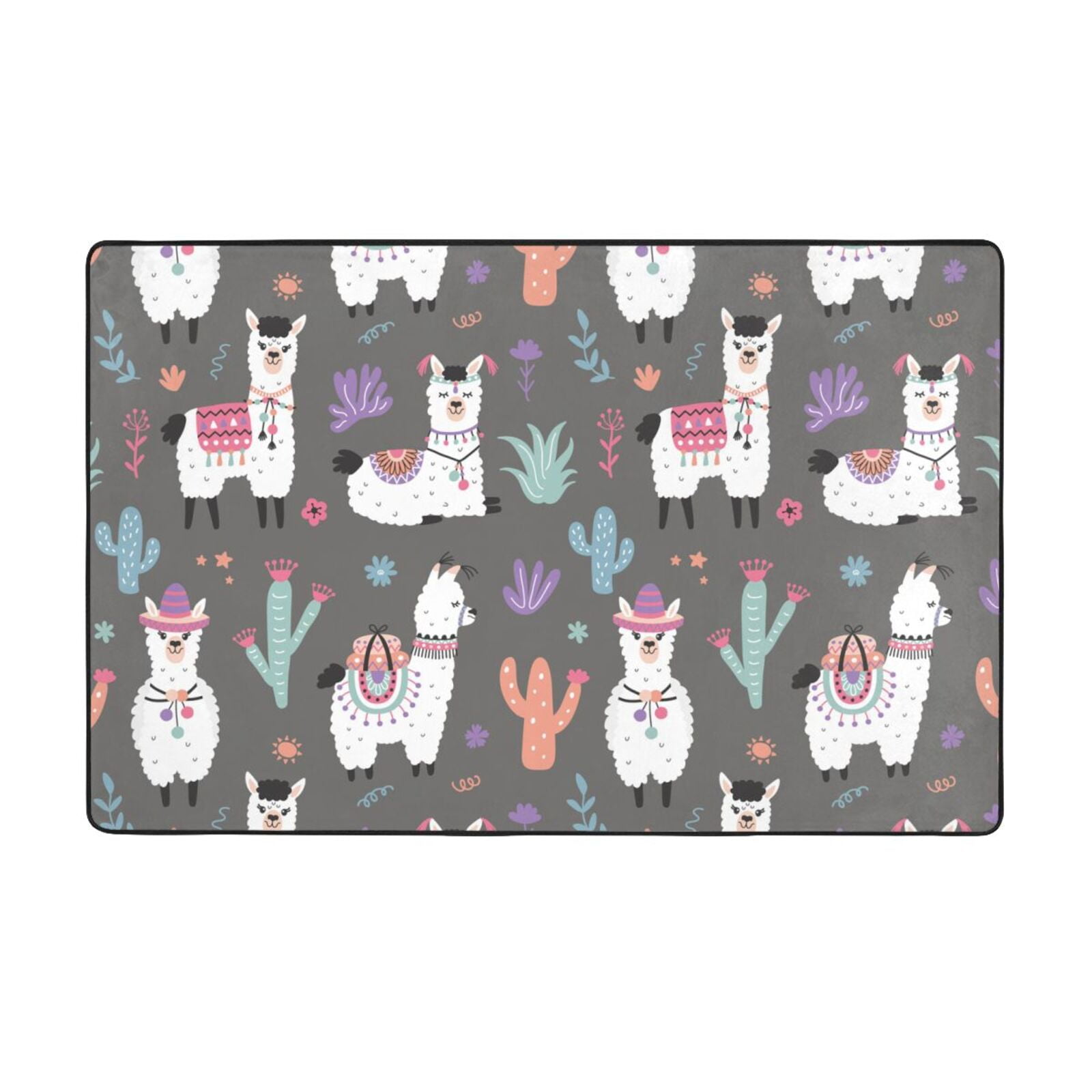 Cartoon Funny Cute Alpaca Universal Door Mat Indoor Entrance, 60×39 Non ...