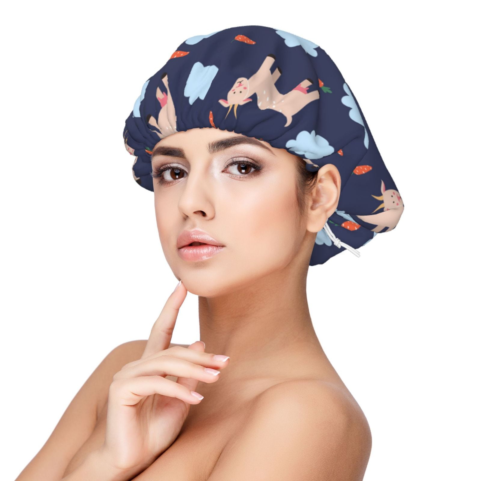 Cartoon Funny Cute Goat Radish Silk Bonnet for Sleeping Women Men ...