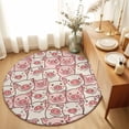 Cartoon Funny Cute Pink Pig Round Area Rug 3ft,Living Room Rug Non-Slip ...