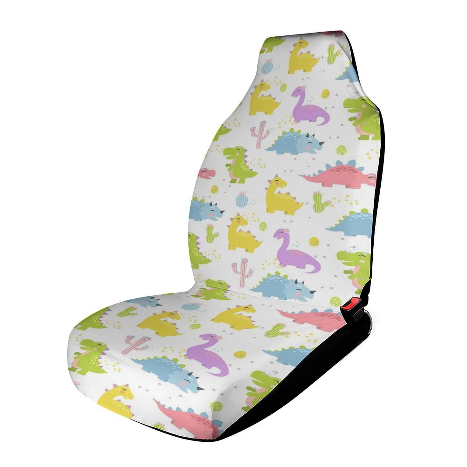 Cartoon Funny Dinosaurs with Cactus Car Seat Covers Front Seats ...