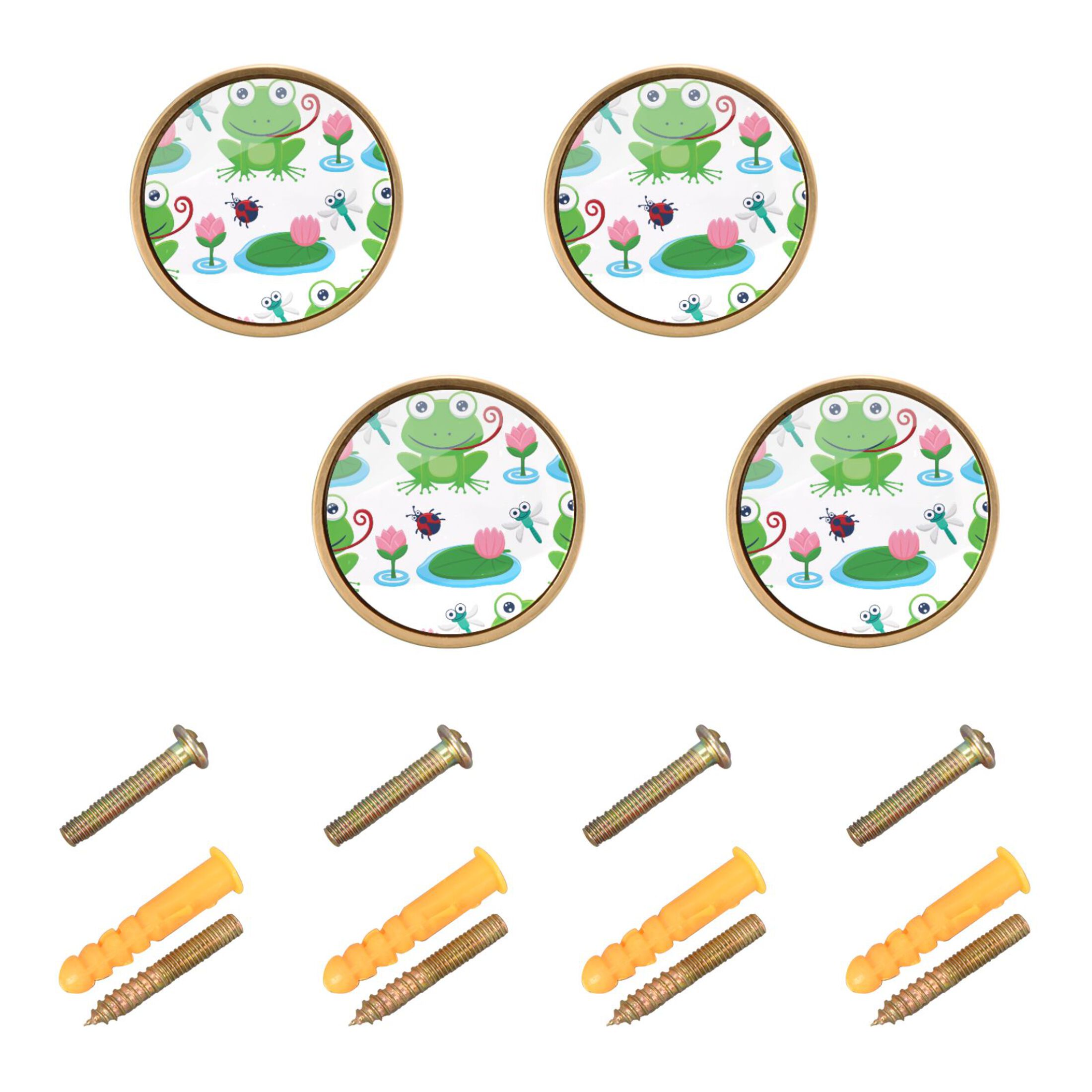 Cartoon Funny Frogs Cabinet Knobs Kitchen Drawers Knobs Door Round ...