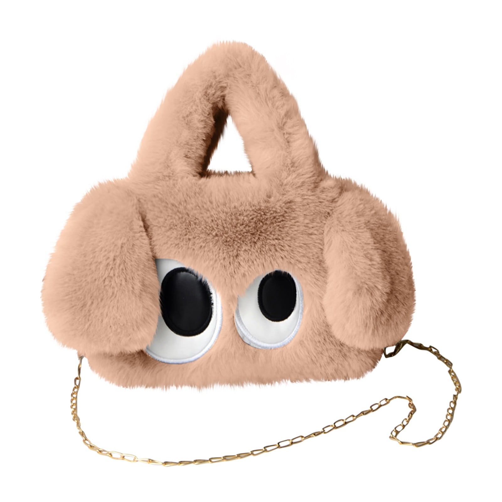 Cartoon Furry Crossbody Bag for Women Cute Big Eyes Plush Bag Versatile ...