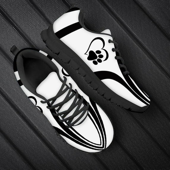 Cartoon Galaxy Dog Paw Love Heart Print Casual Shoes Women Mesh ...