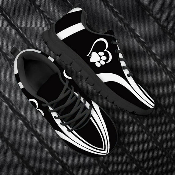 Cartoon Galaxy Dog Paw Love Heart Print Casual Shoes Women Mesh ...