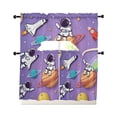 Cartoon Galaxy Kitchen Curtains Set for Windows 3 Piece Cafe Curtains ...