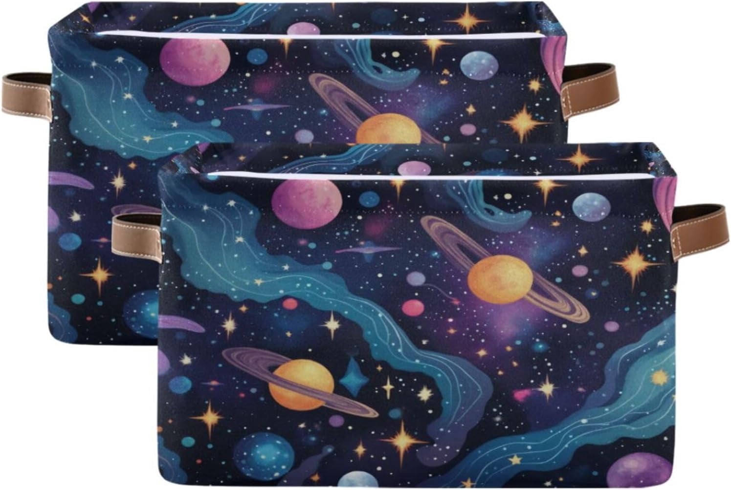 Cartoon Galaxy Shelf Storage Bins, Foldable Fabric Storage Baskets with ...