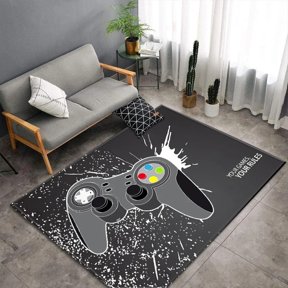Cartoon Game Console Carpet for Living Room Video Game Children Player ...