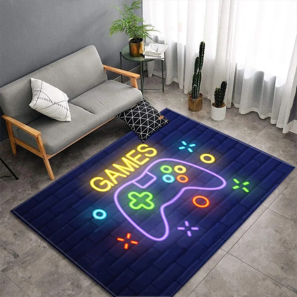 Cartoon Game Console Carpet for Living Room Video Game Children Player ...