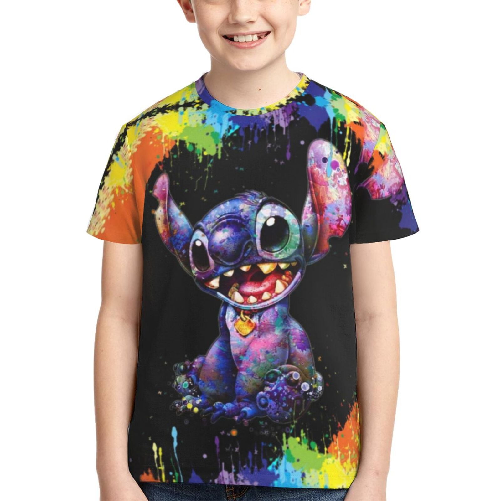 Cartoon Game Stitch Shirt 3d Printed Short Sleeve Anime T-Shirts For ...