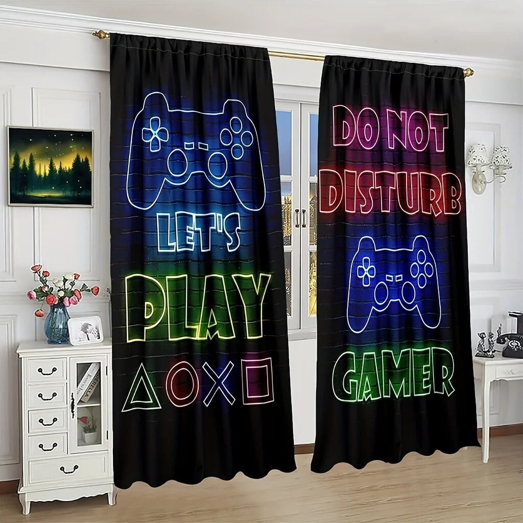 Cartoon Game Switch Controller Window Curtains Blinds For Living Room ...