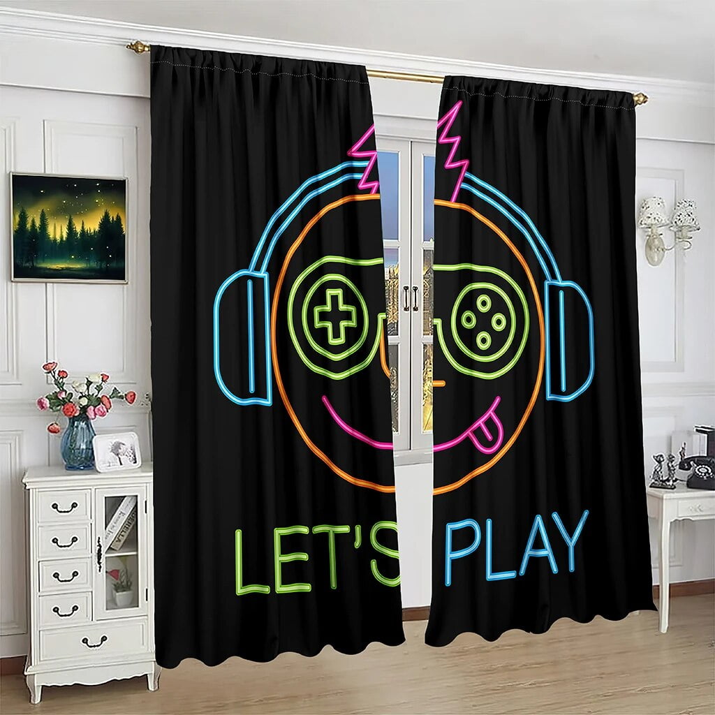 Cartoon Game Switch Controller Window Curtains Blinds For Living Room ...