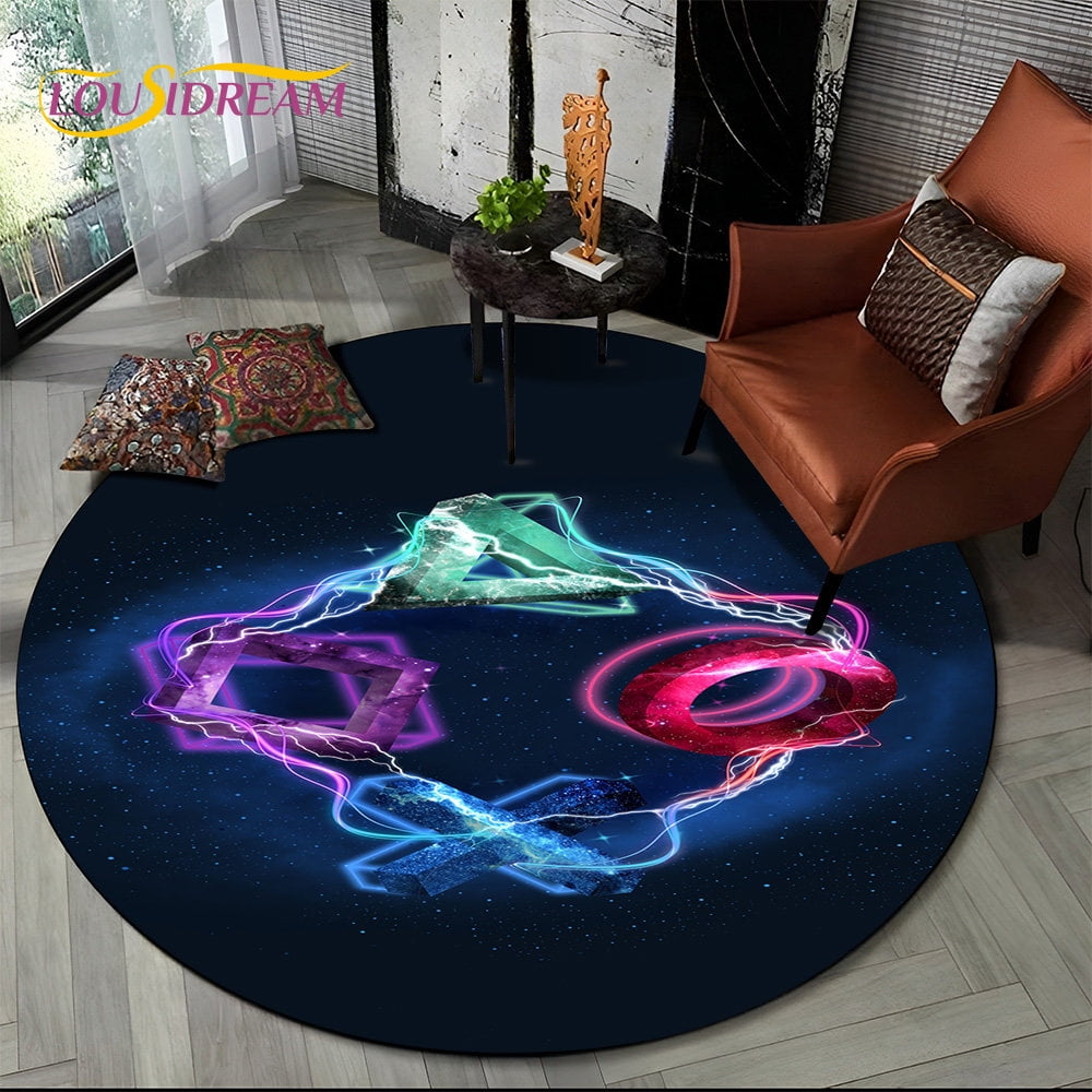 Cartoon Gamer Game Controller Round Area Rug,Circle Carpet Rug for ...