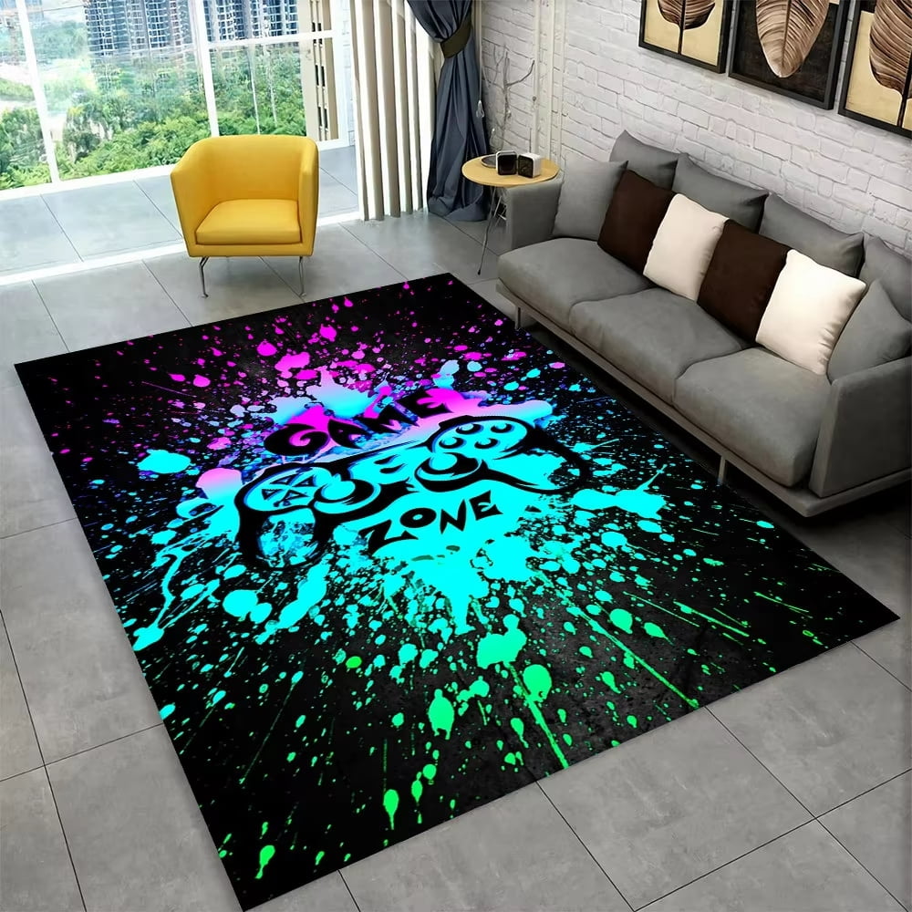Cartoon Gamer Game Gamepad Area Rug Carpet for Living Room and Bedroom ...