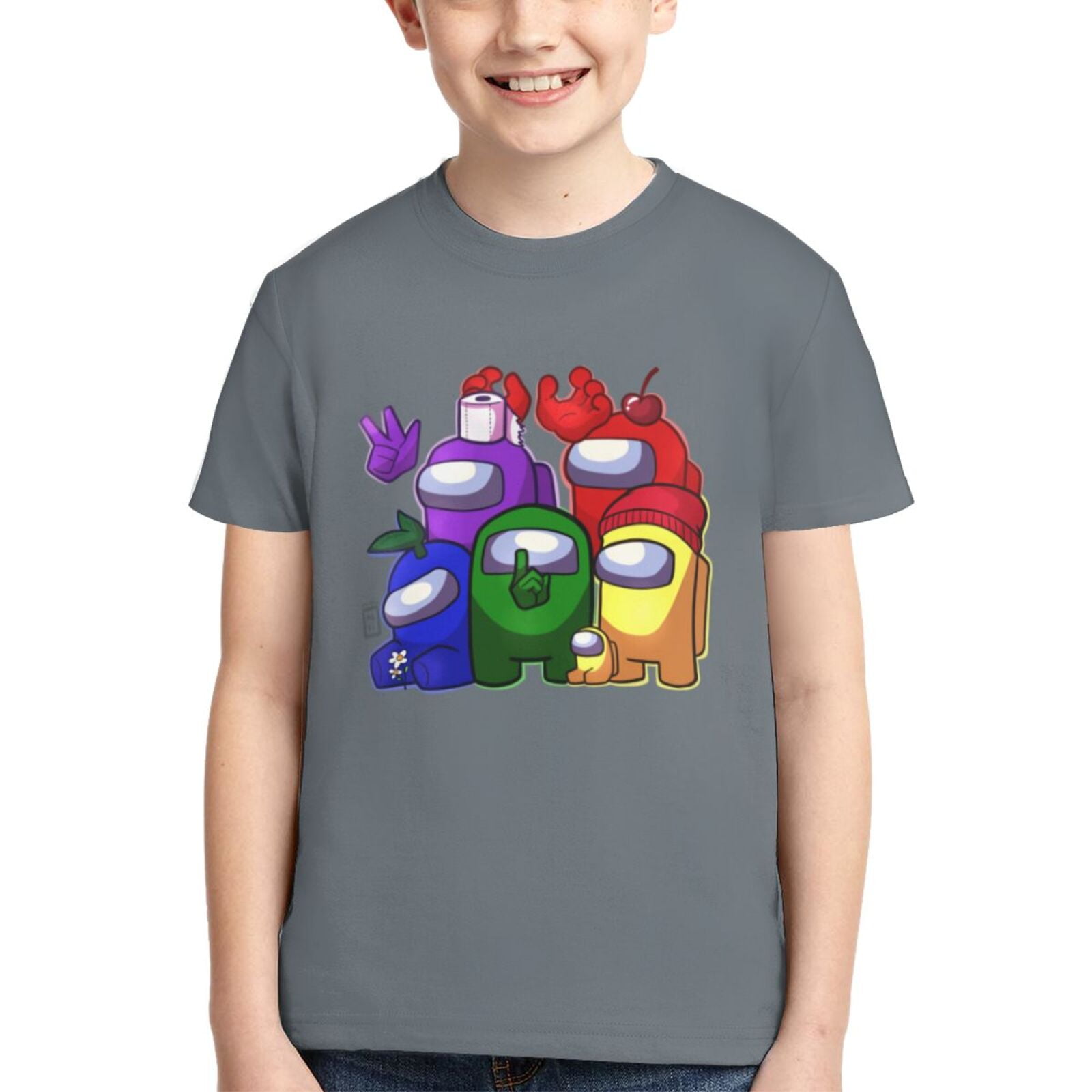 Cartoon Games Impostor Among Us T-Shirt Kids' Tees Crewneck Cotton ...