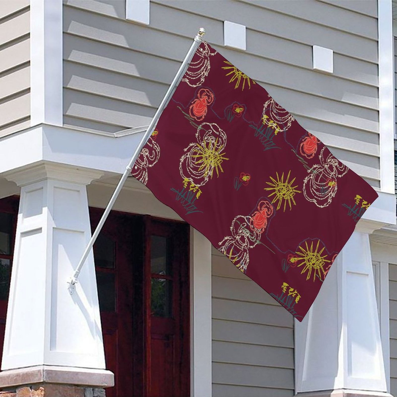 Cartoon Garden Banner - Double-Sided House Outdoor Flag for Yard And ...