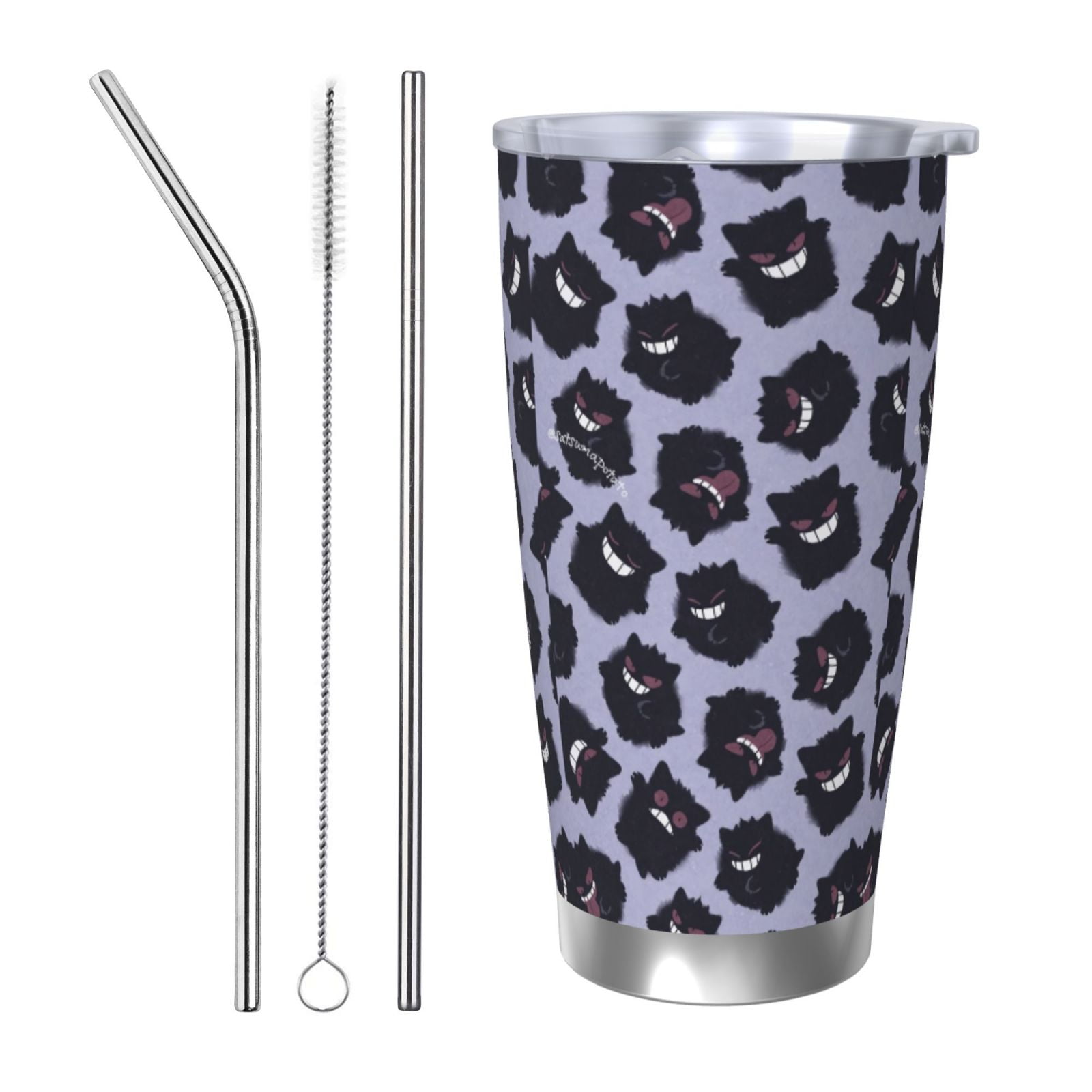 Cartoon Gengar Water Bottle,Insulated Travel Coffee Mug,Stainless Steel ...