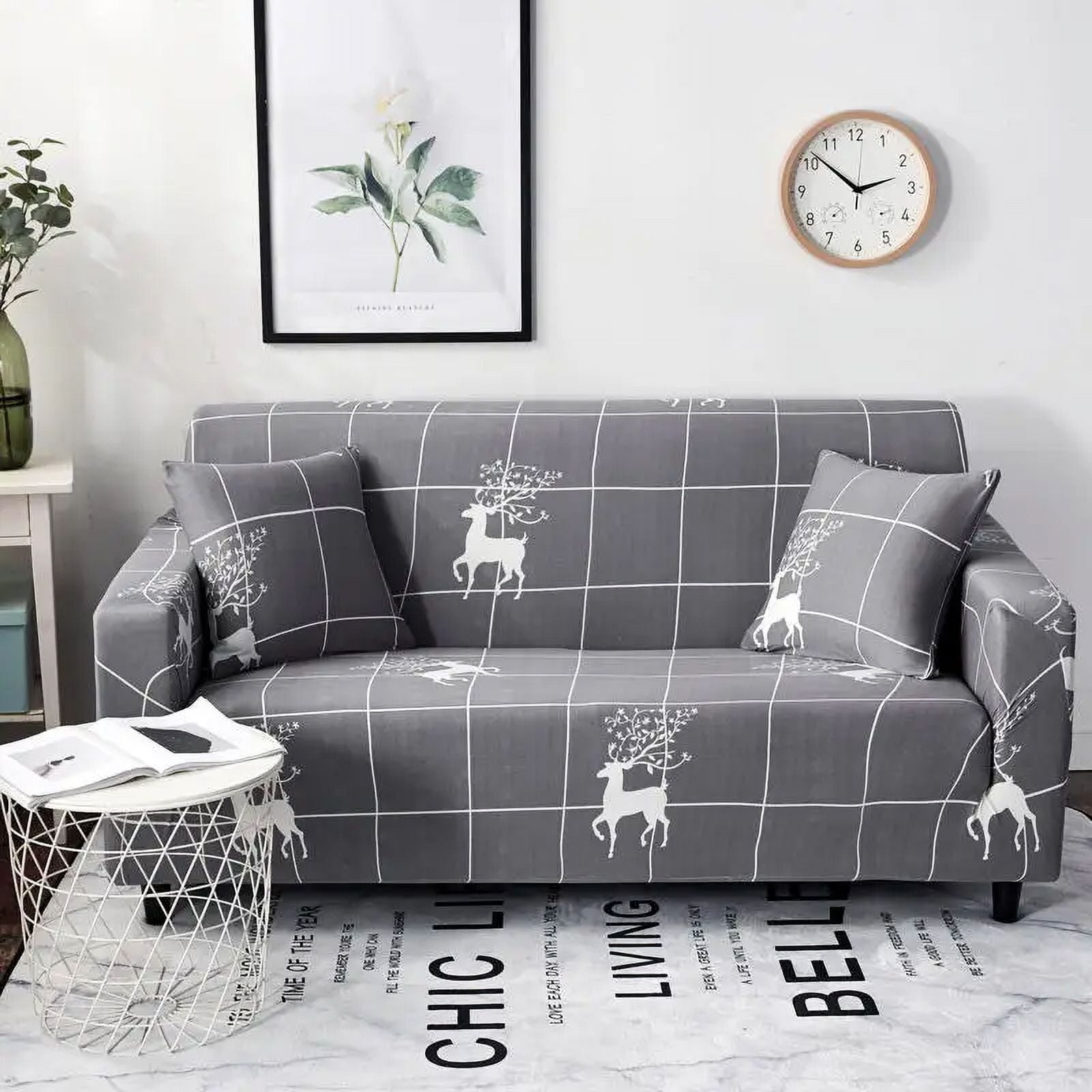 Cartoon Geometric Flowers Sofa Cover Full Cover Fabric Four Seasons ...