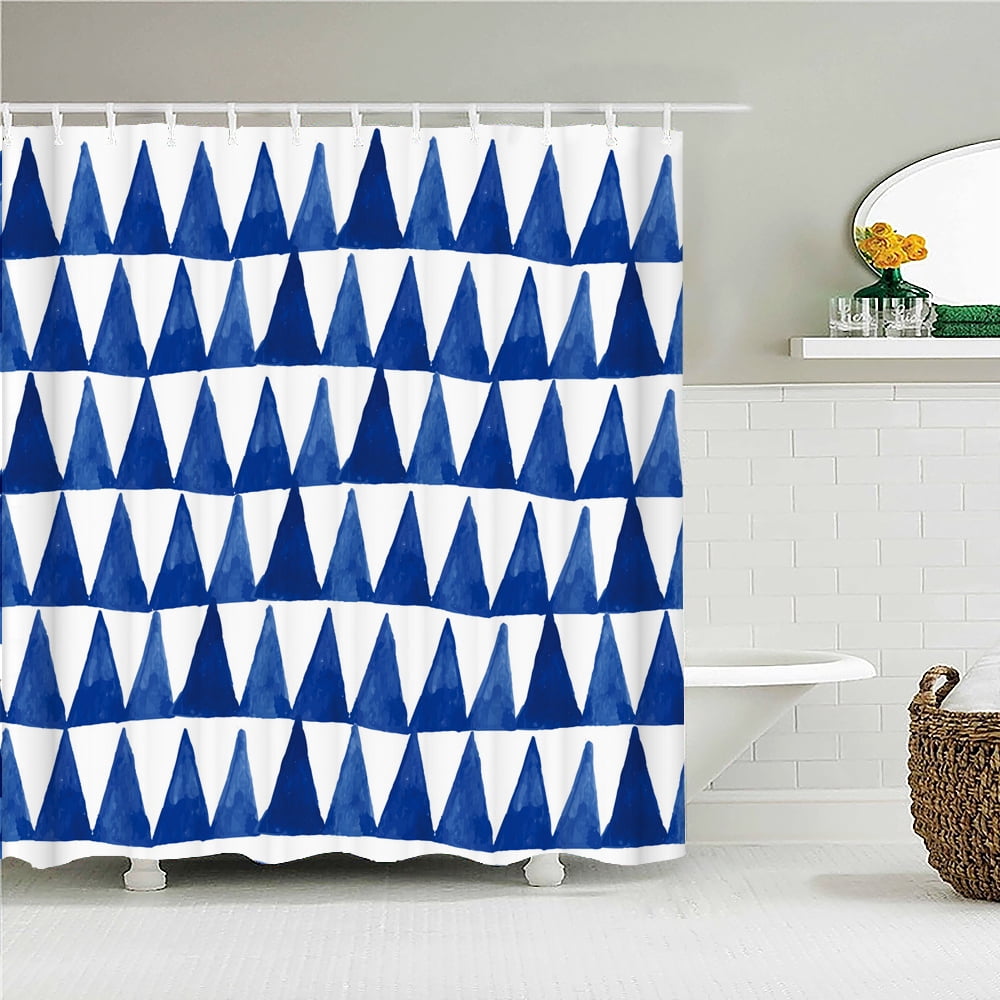 Cartoon Geometry Printed Fabric Shower Curtains Bath Screen Waterproof ...