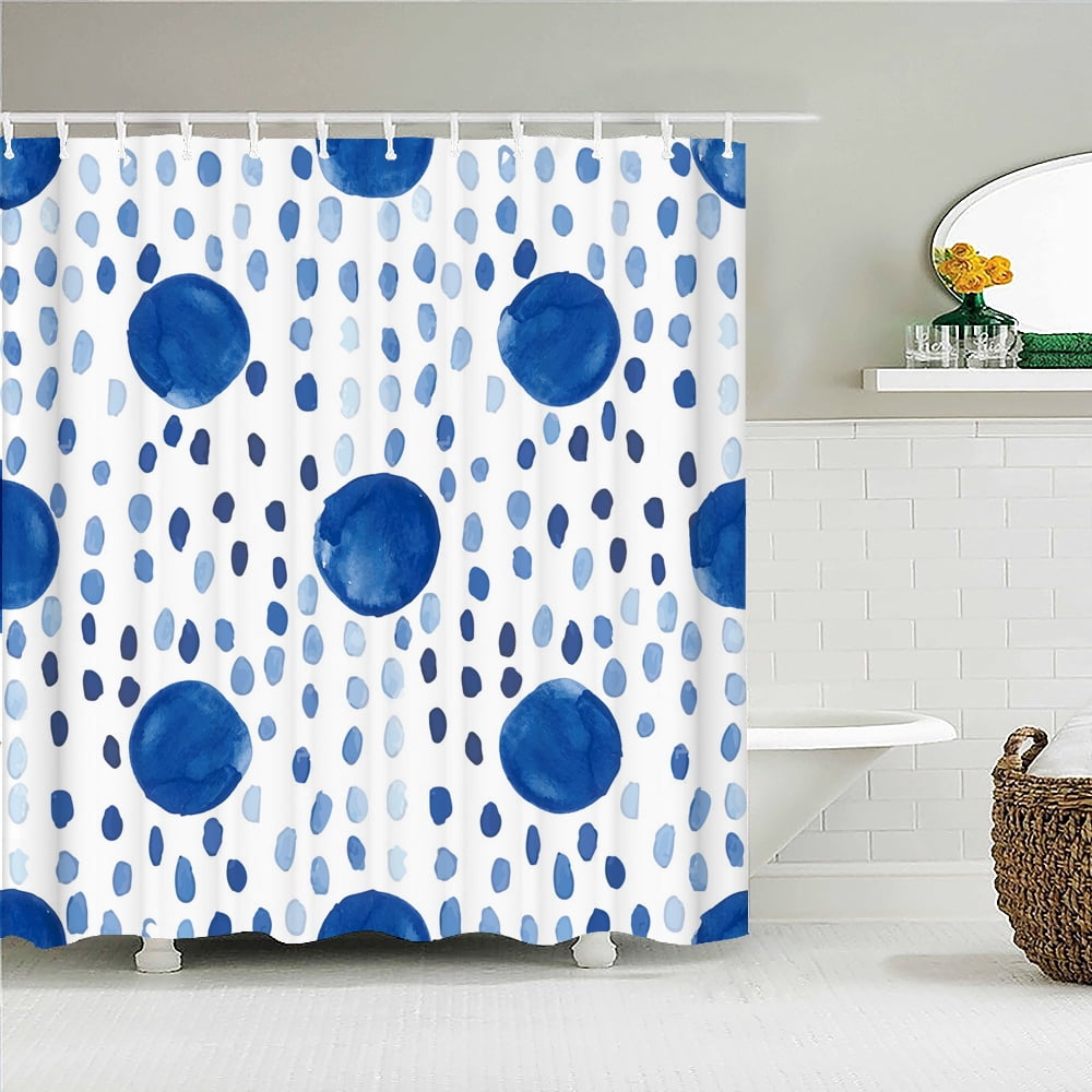Cartoon Geometry Printed Fabric Shower Curtains Bath Screen Waterproof ...