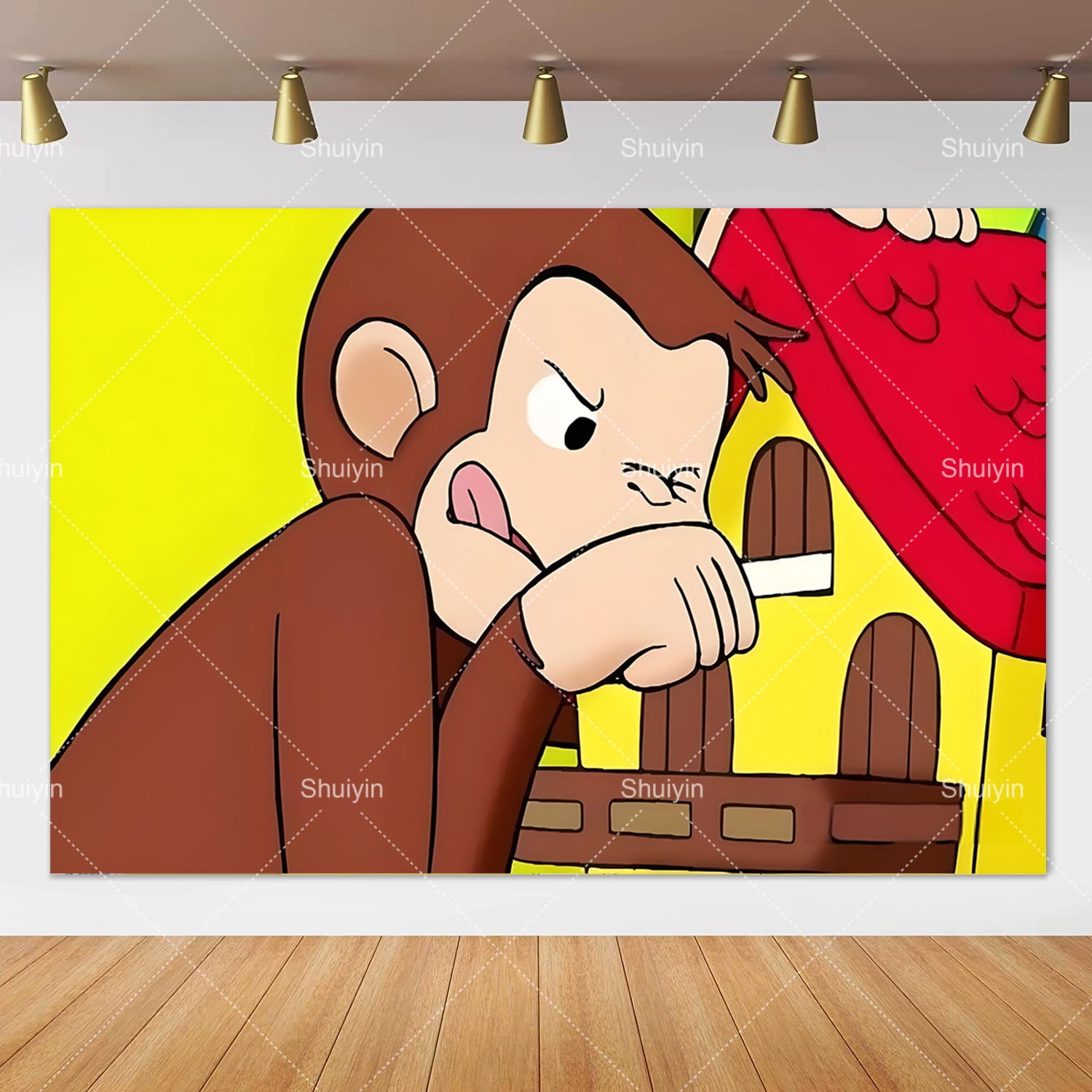 Cartoon George Monkey Theme Backdrop Birthday Party Decoration Supplies ...