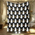 Cartoon Ghost & Pumpkin Pattern Blanket, Ghost Face Blanket, 1 Count ...
