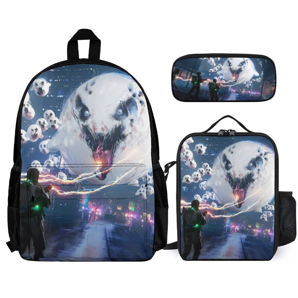 Cartoon Ghostbusters Backpack With Lunch Bag Pencil Case Pen Bag ...