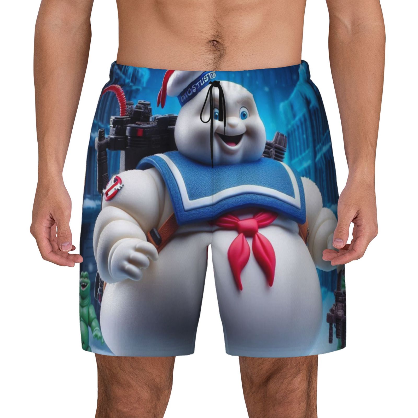 Cartoon Ghostbusters Stay Puft Men's Board Shorts Swim Trunks Quick Dry ...