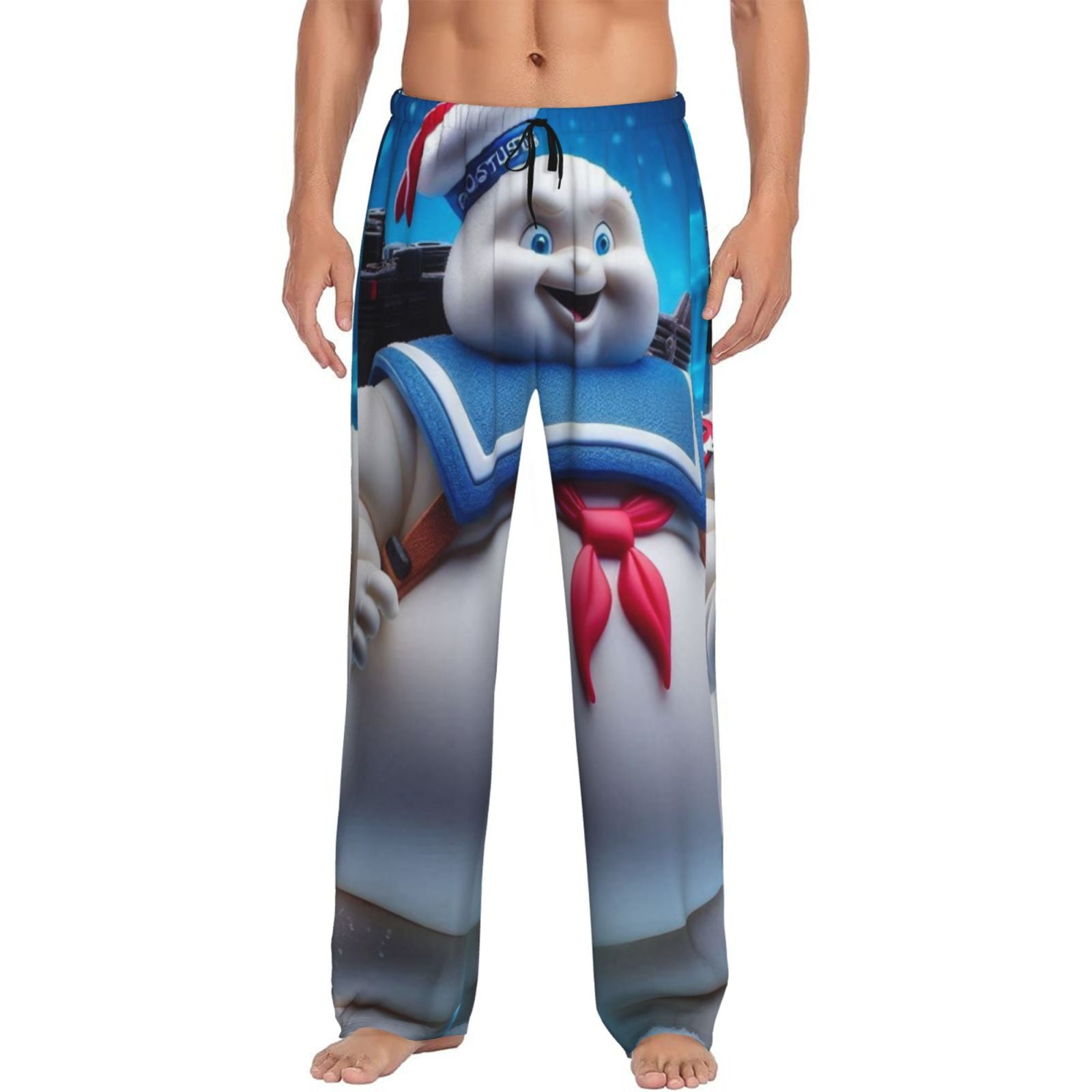 Cartoon Ghostbusters Stay Puft Men's Pajama Pants With Pockets Lounge ...