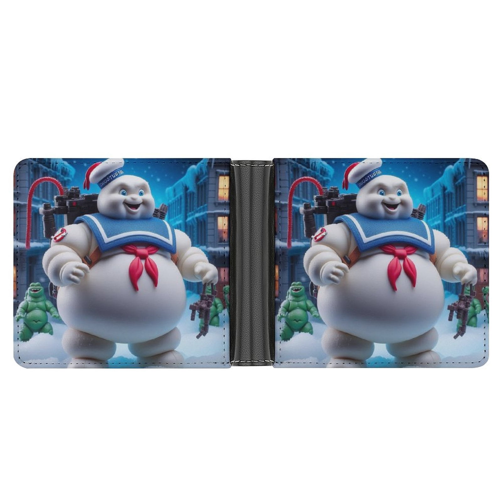 Cartoon Ghostbusters Stay Puft PU Leather Bifold Wallet Money ...