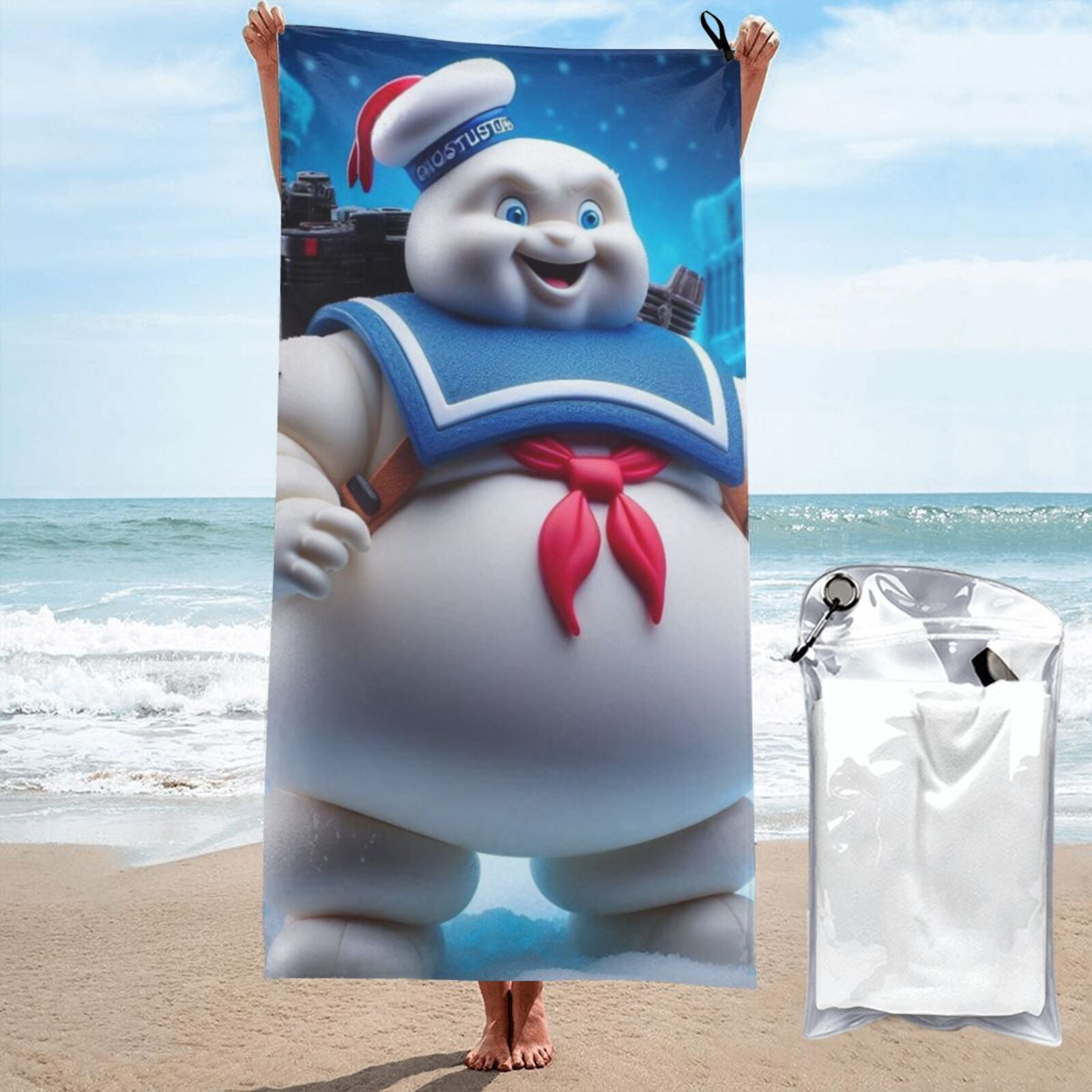 Cartoon Ghostbusters Stay Puft Quick Dry Bath Towel Lightweight Soft ...