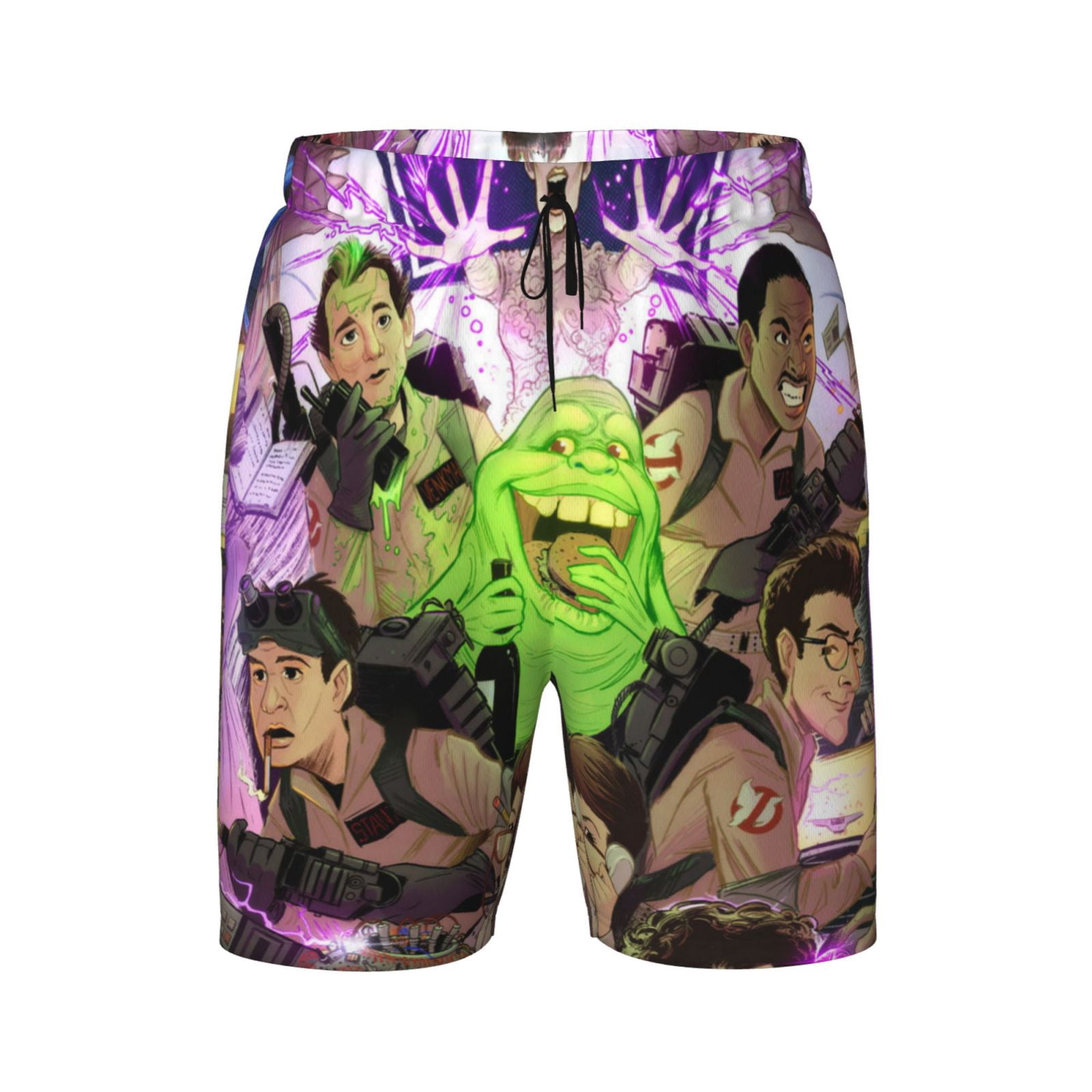 Cartoon-Ghostbusters Teen Swim Trunks Summer Beach Board Shorts Double ...