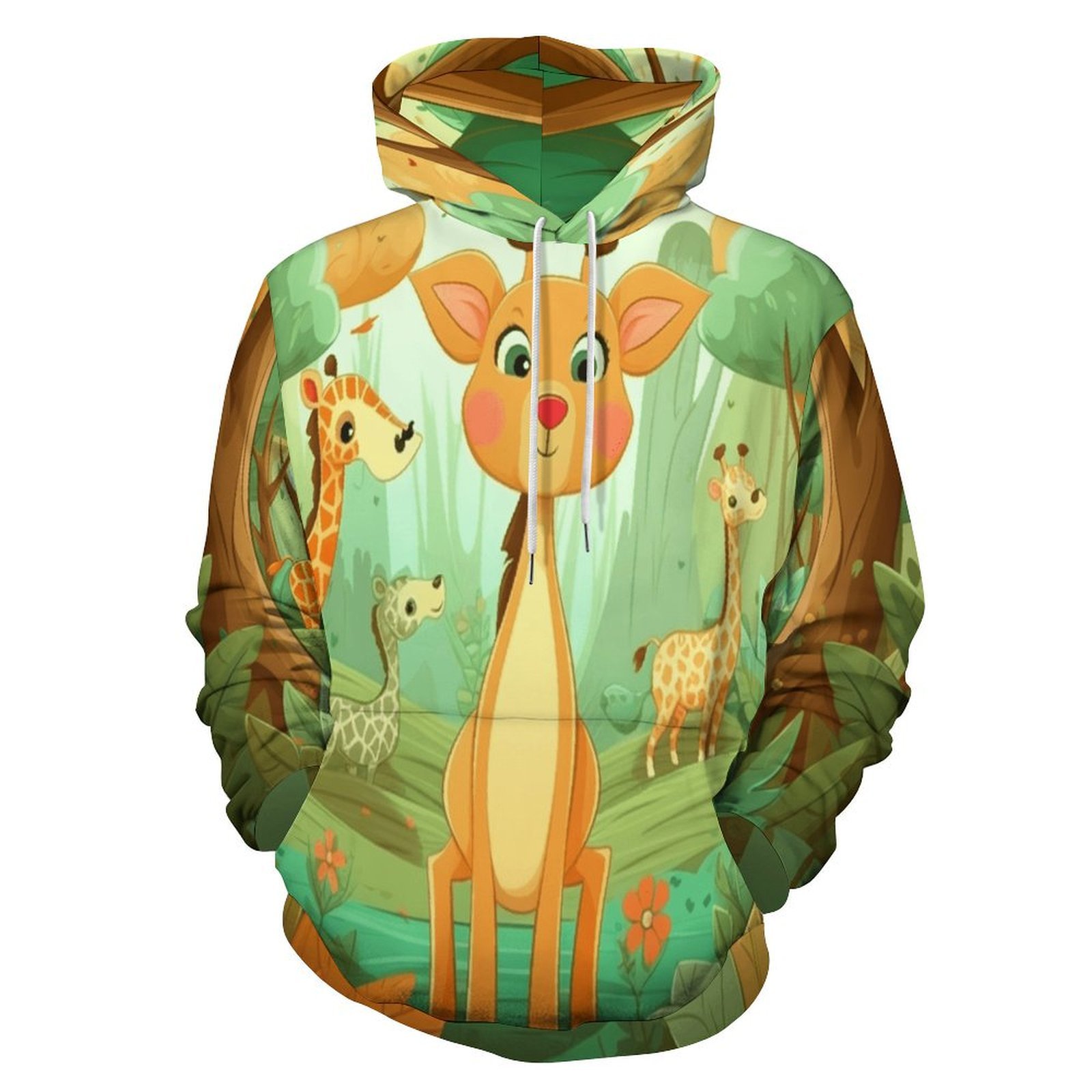 Cartoon Giraffe 3D Print Hoodie Men Women Autumn Thin Pullover ...