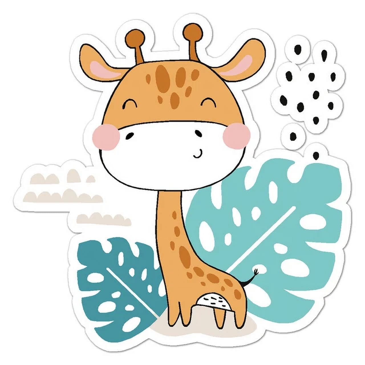 Cartoon Giraffe Sticker Indoor Outdoor Phone Decal Water Bottle ...