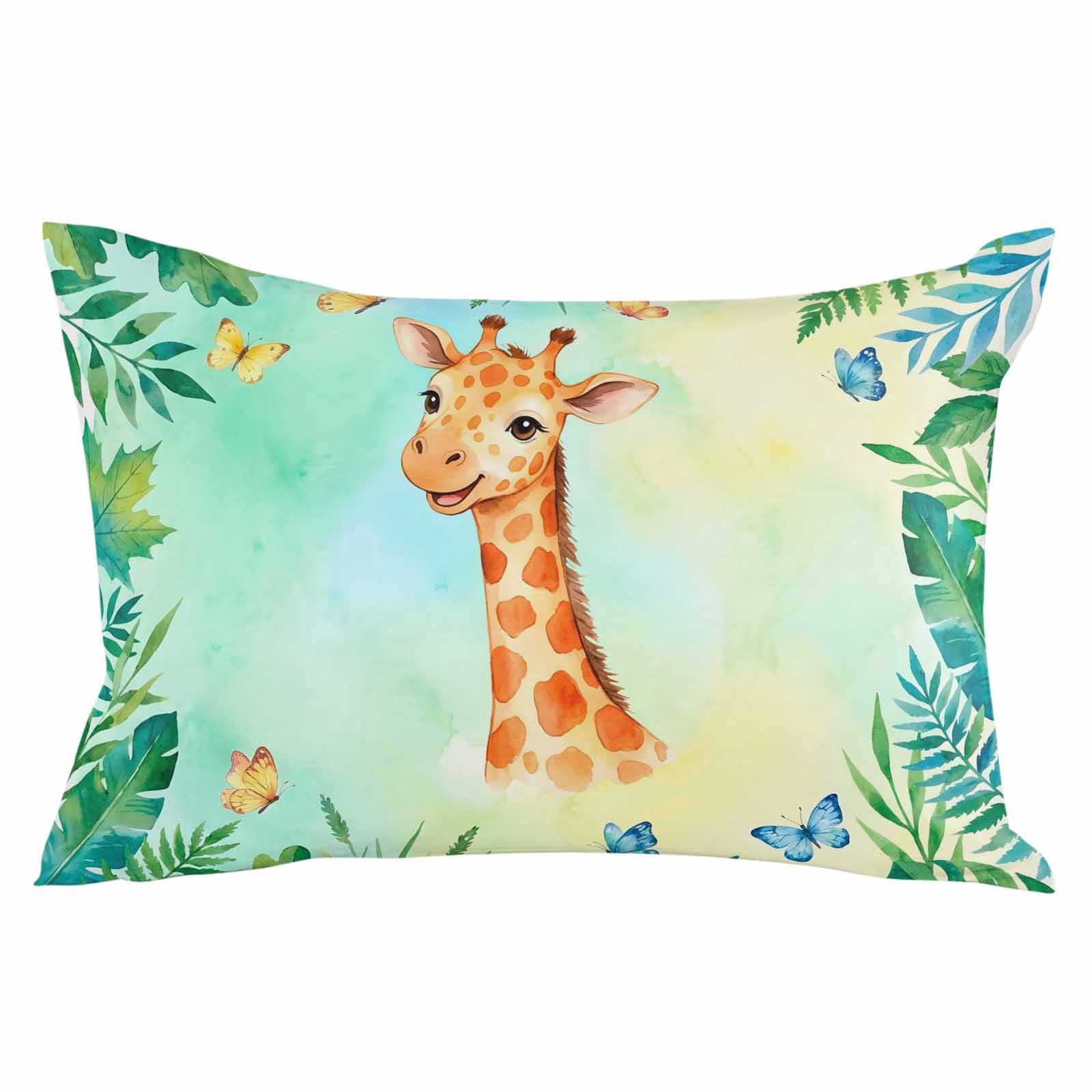 Cartoon Giraffe Throw Pillow Cover 12 x 20 Inch Decorative Pillow Cover ...