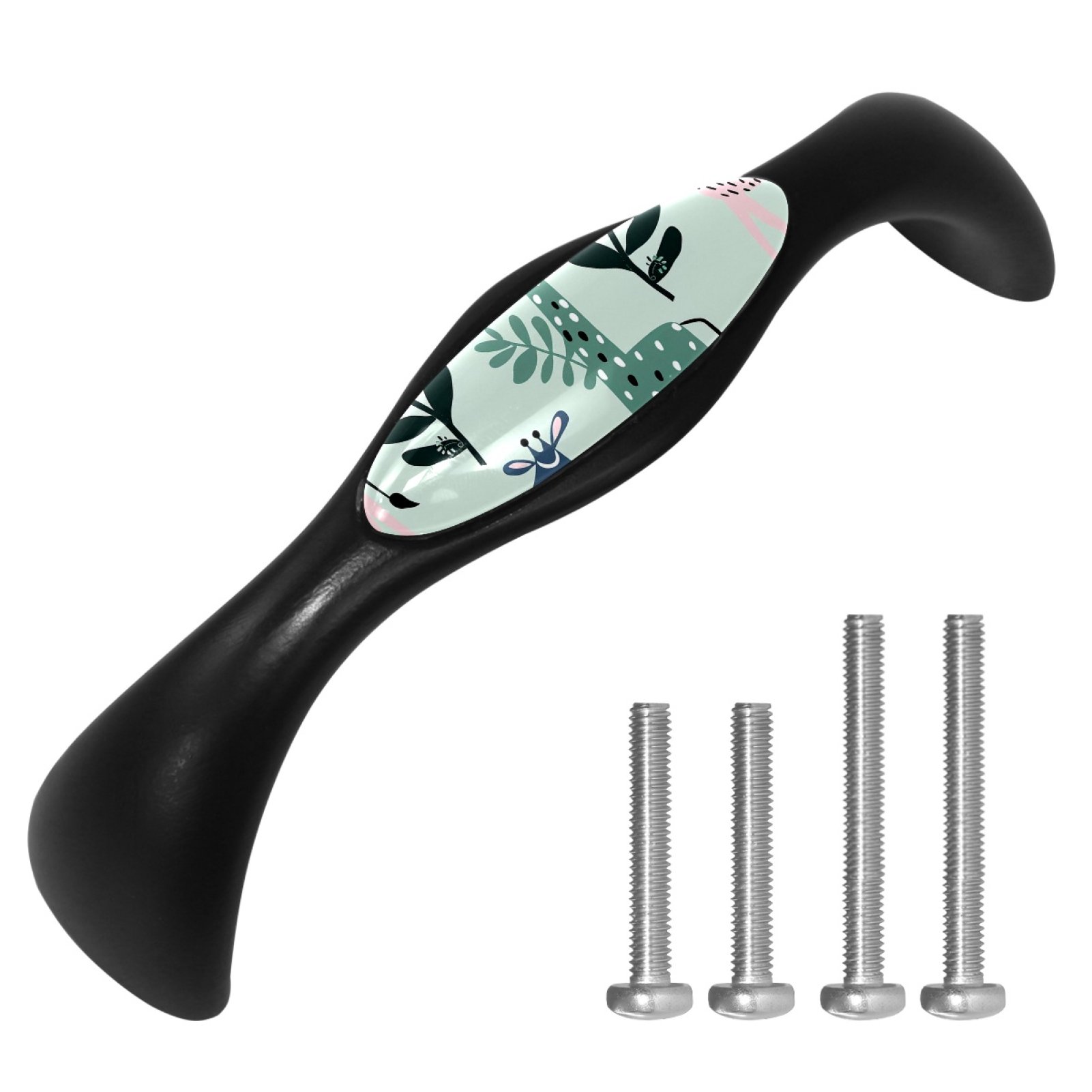 Cartoon Giraffe Tropical Tree Kitchen Cabinet Pull Knobs Drawer ...