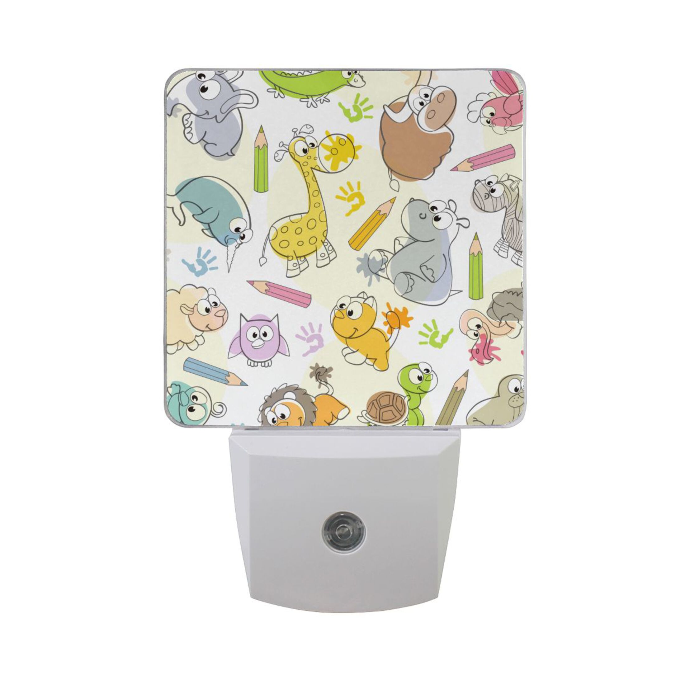 Cartoon Giraffe and Cow Pattern Night Light LED Dusk to Dawn Night Lamp ...