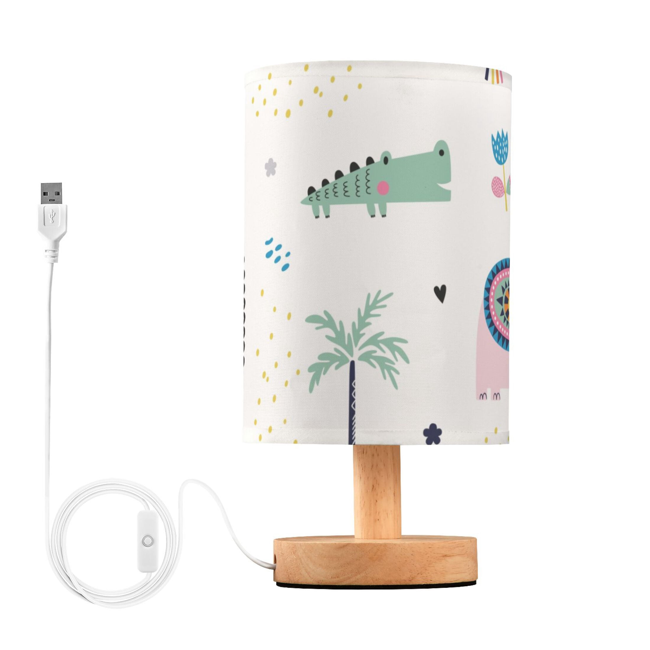 Cartoon Giraffe and Tiger Pattern Bedside Table Lamp LED Warm Lights ...