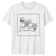 Cartoon Girl In Bed Hobbies Mens T-Shirt Womens Tee Graphic Unisex Top ...