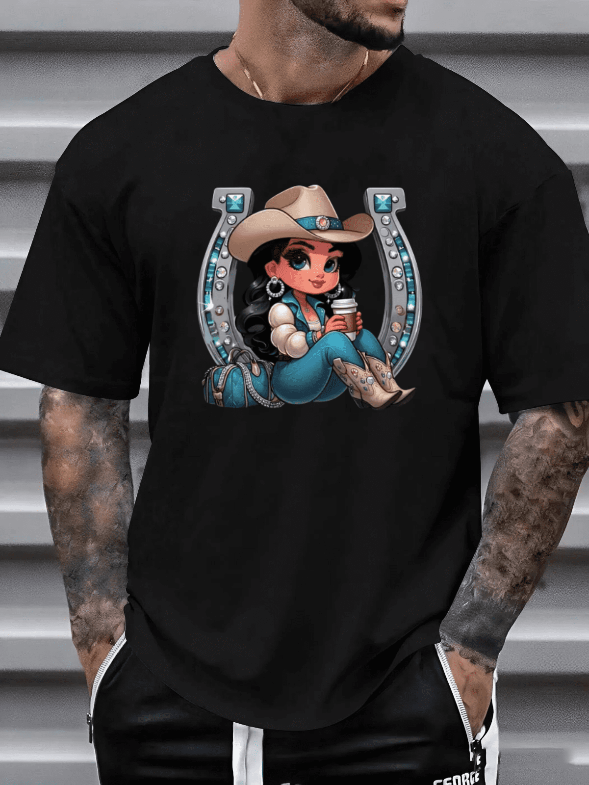 Cartoon Girl With Soft Color Illustration Graphic Bold Art Unisex T ...