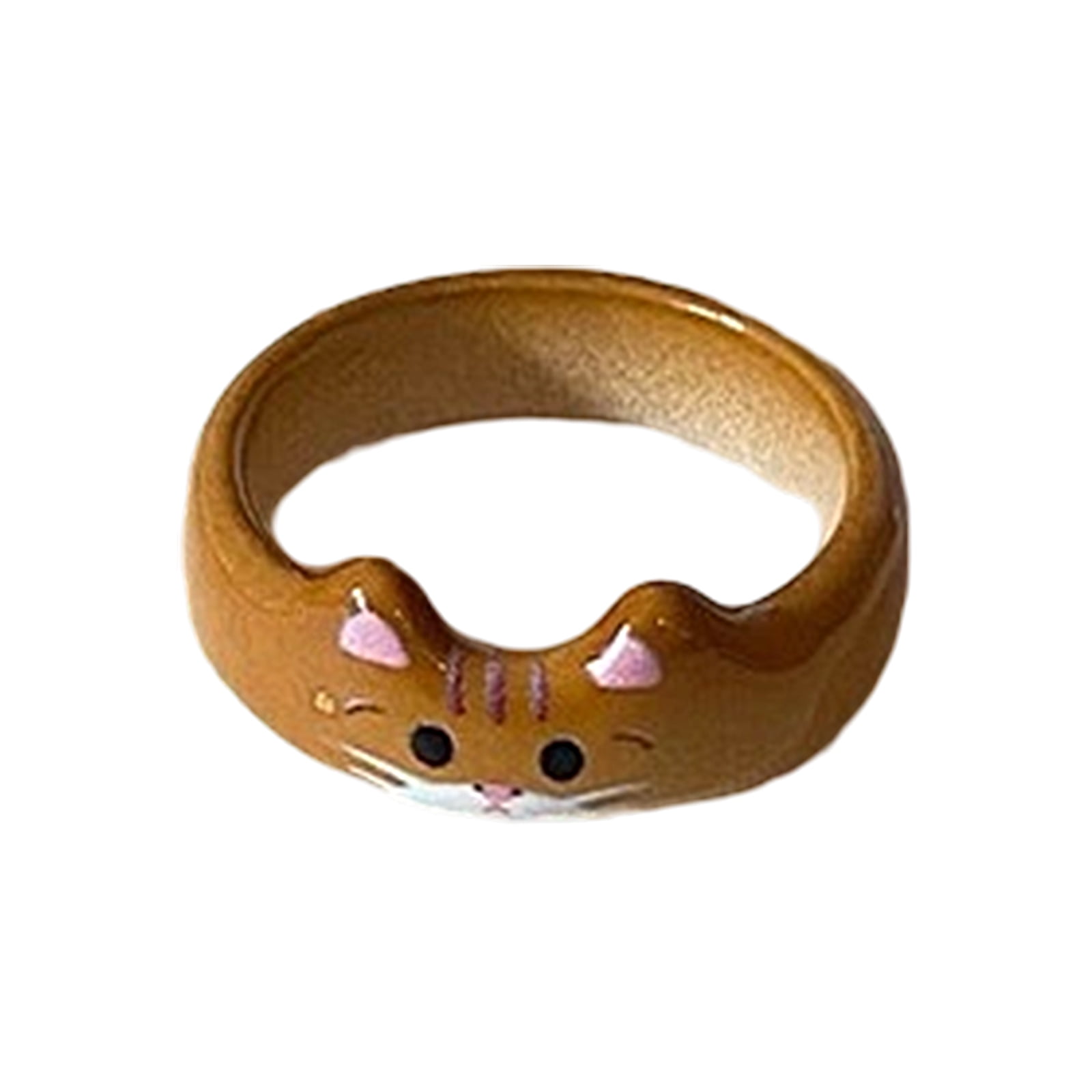 Cartoon Glaze Cats Rings Themed Finger Jewelry Handmade Accessories for ...