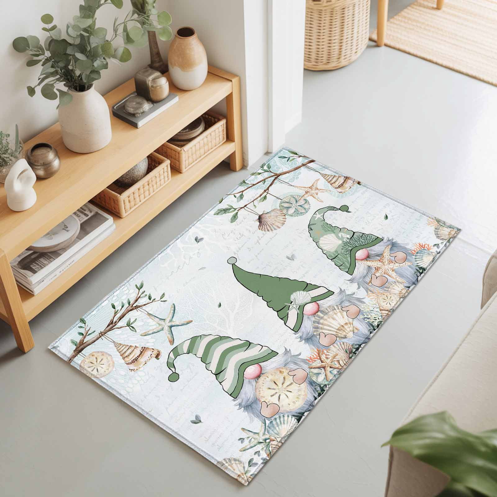 Cartoon Gnome Starfish Sand Money Rectangle Rug 2'x3' Summer Ocean ...