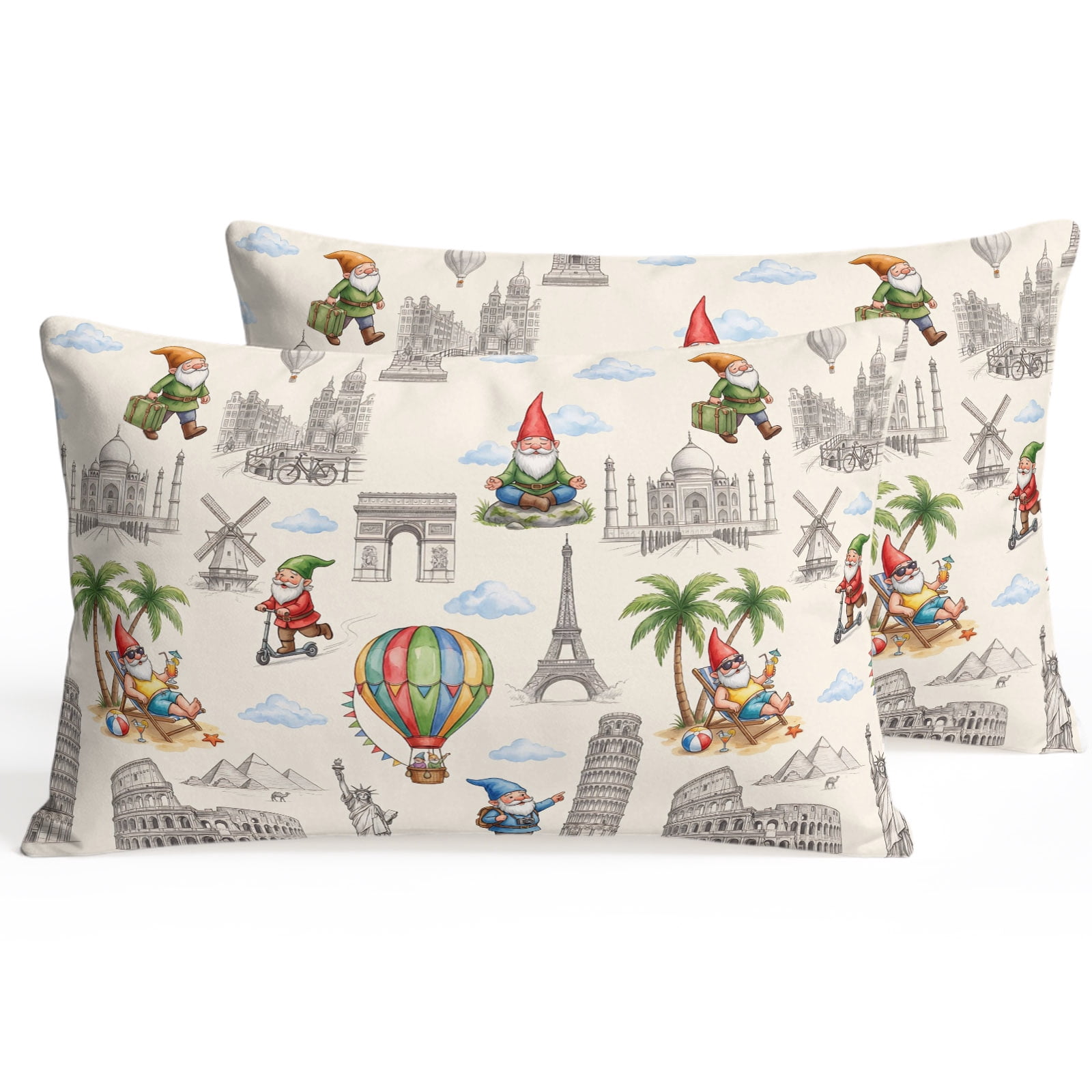 Cartoon Gnomes Lumbar Pillow Covers 12 x 20 Inch Pillow Covers Set of 2 ...