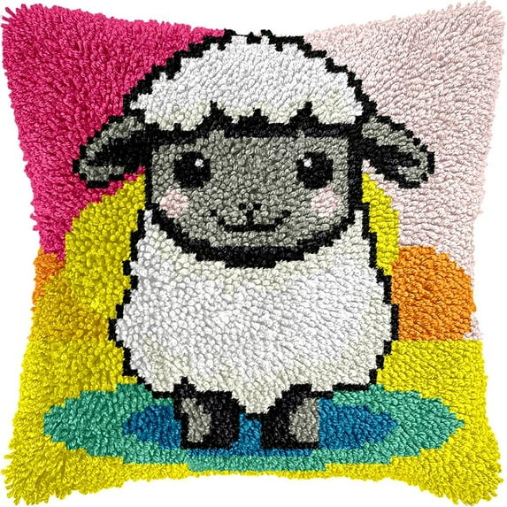 Cartoon Goat Latch Hook Pillow Kits Pillow Cover Latch Hook Crafts ...