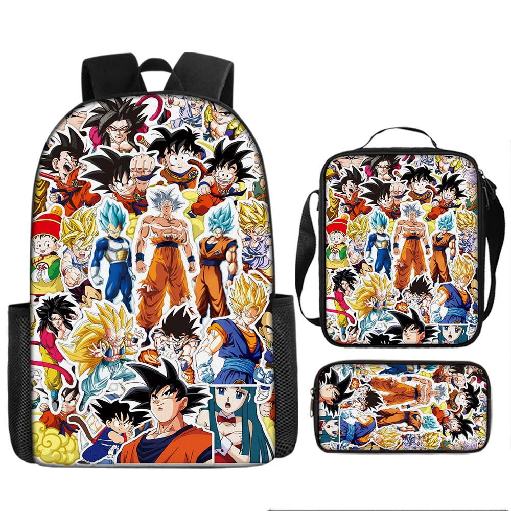 Cartoon Goku Seven Dragon Ball Backpack Unisex Anime Backpack Set 3D ...