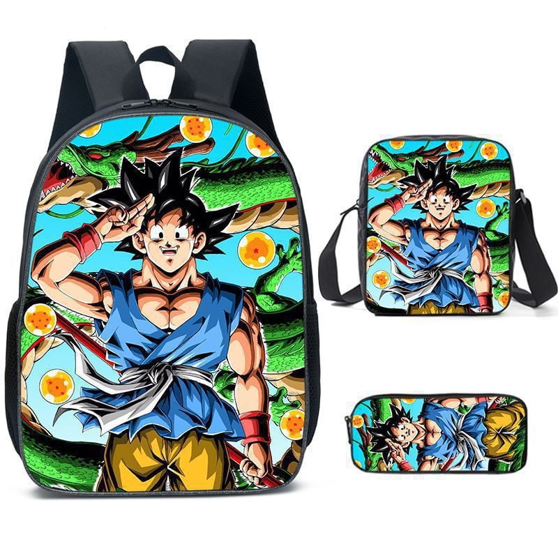 Cartoon Goku Seven Dragon Ball Backpack Unisex Anime Backpack Set 3D ...