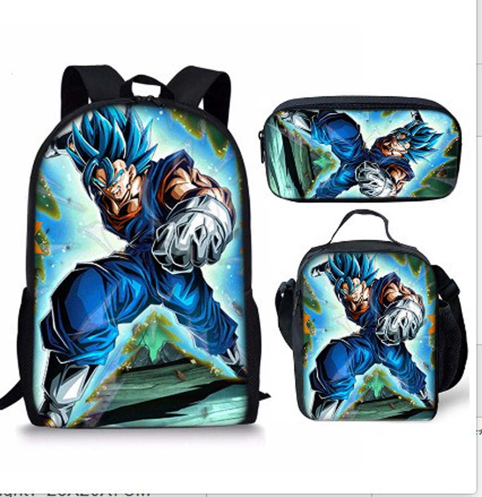 Cartoon Goku Seven Dragon Ball Backpack Unisex Anime Backpack Set 3D ...