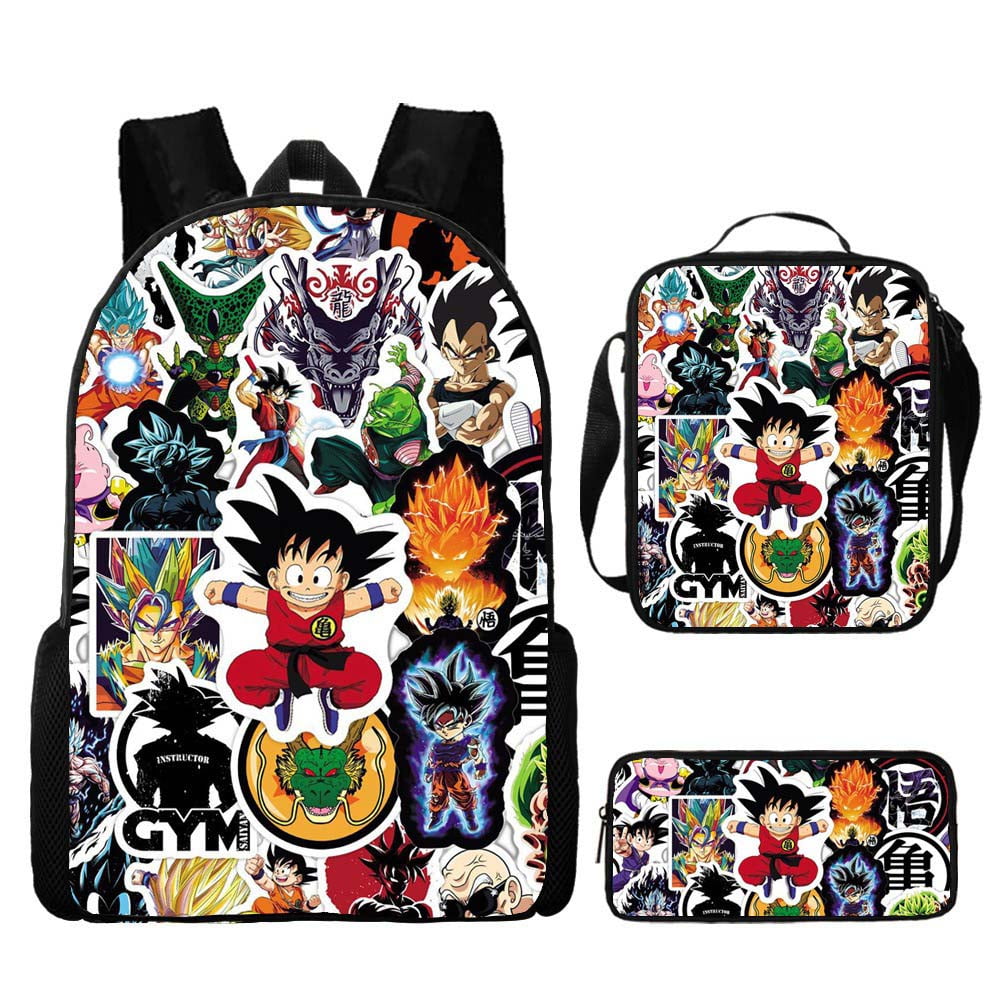Cartoon Goku Seven Dragon Ball Backpack Unisex Anime Backpack Set 3D ...