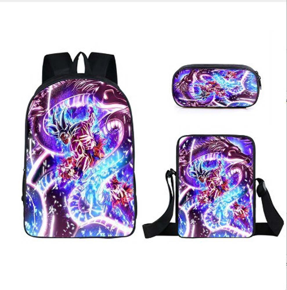 Cartoon Goku Seven Dragon Ball Backpack Unisex Anime Backpack Set 3D ...