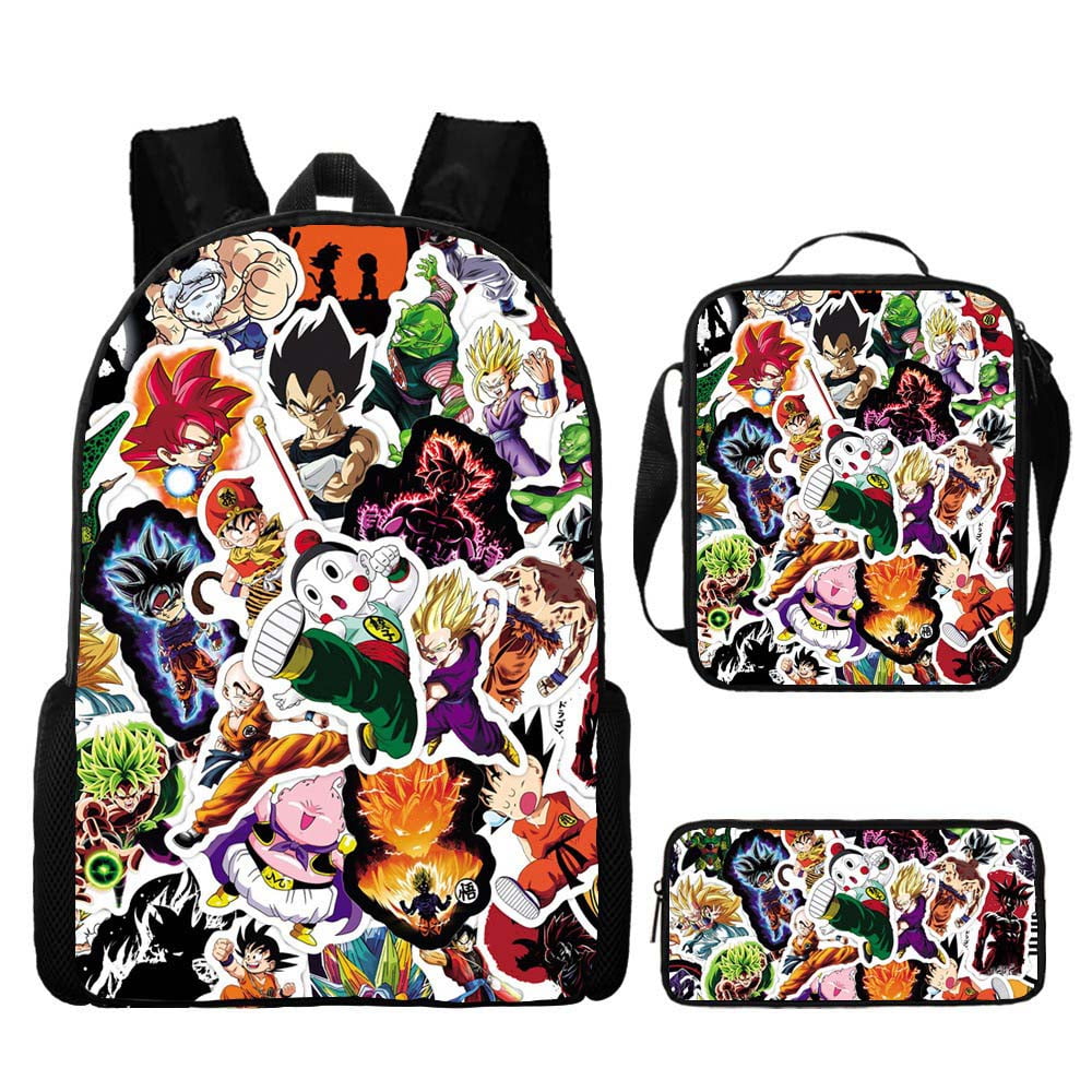 Cartoon Goku Seven Dragon Ball Backpack Unisex Anime Backpack Set 3D ...